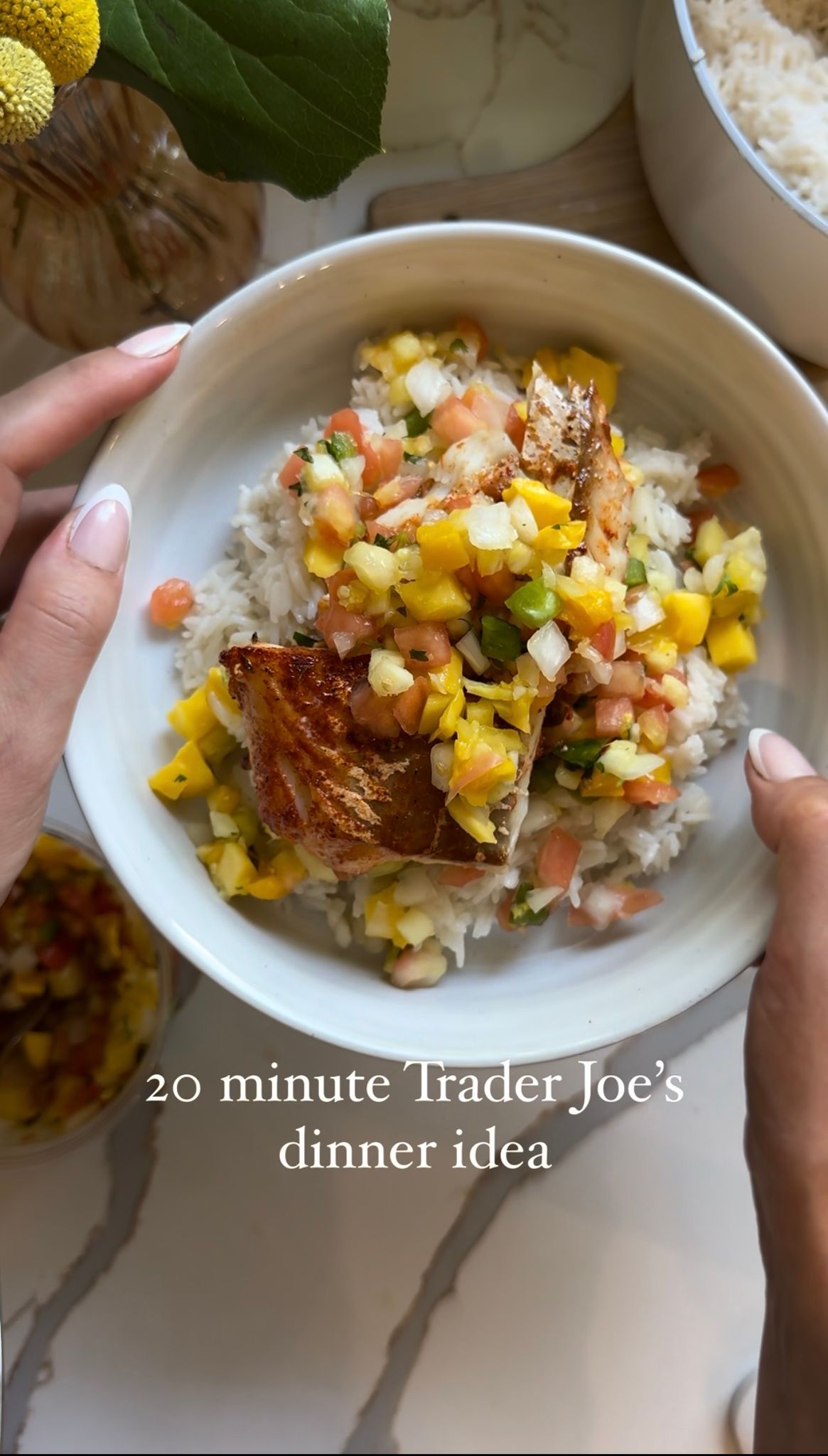 Mango Pineapple Cod with Coconut Rice | Frida Sofia Eats